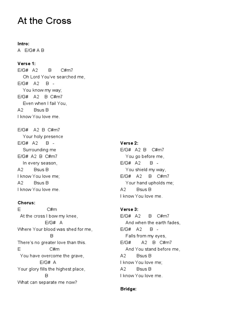Hillsong "At the Cross" Chords | PDF | Poetry