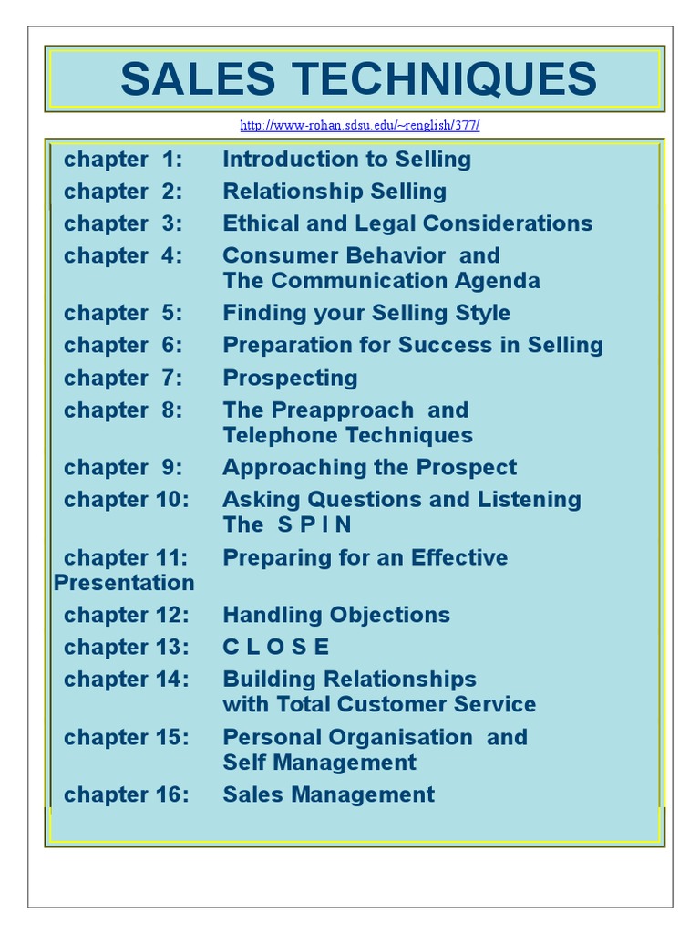 Sales Techniques Sales Training | PDF | Consumer Behaviour | Sales