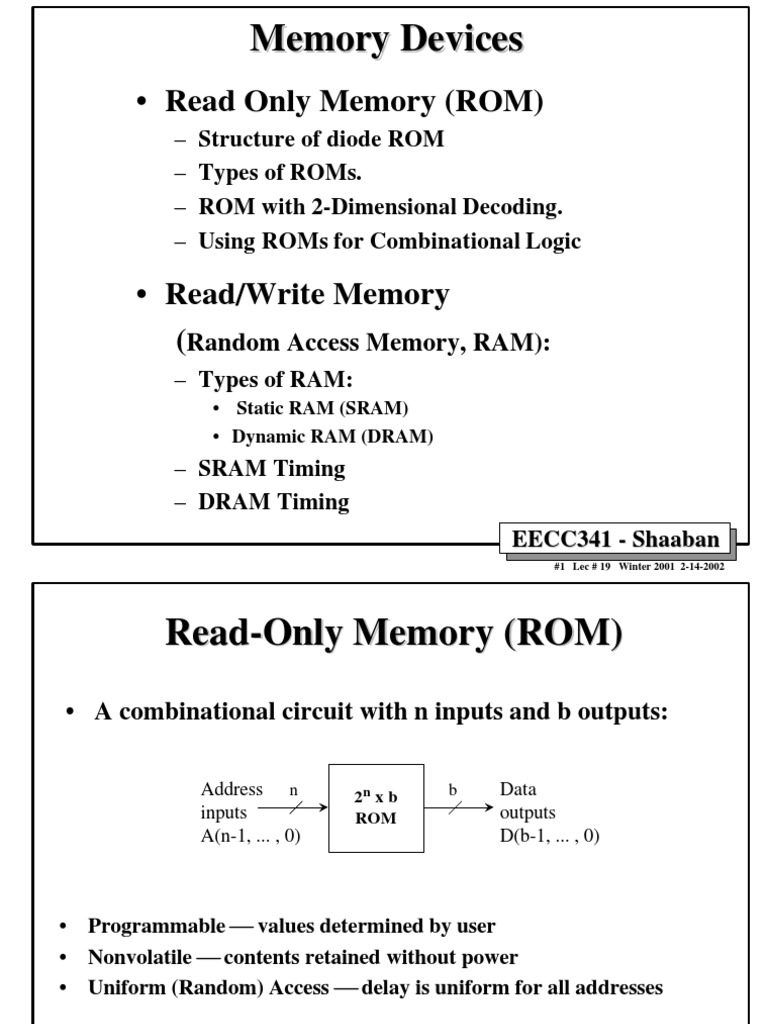 ROM-RAM and Its Types | PDF | Dynamic Random Access Memory | Random ...