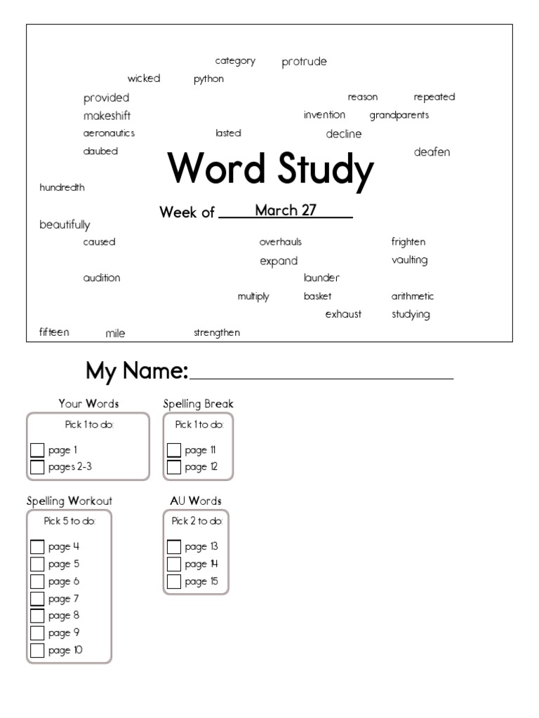 Fifth Grade Word Study: March 27 | PDF | Arithmetic | Numbers