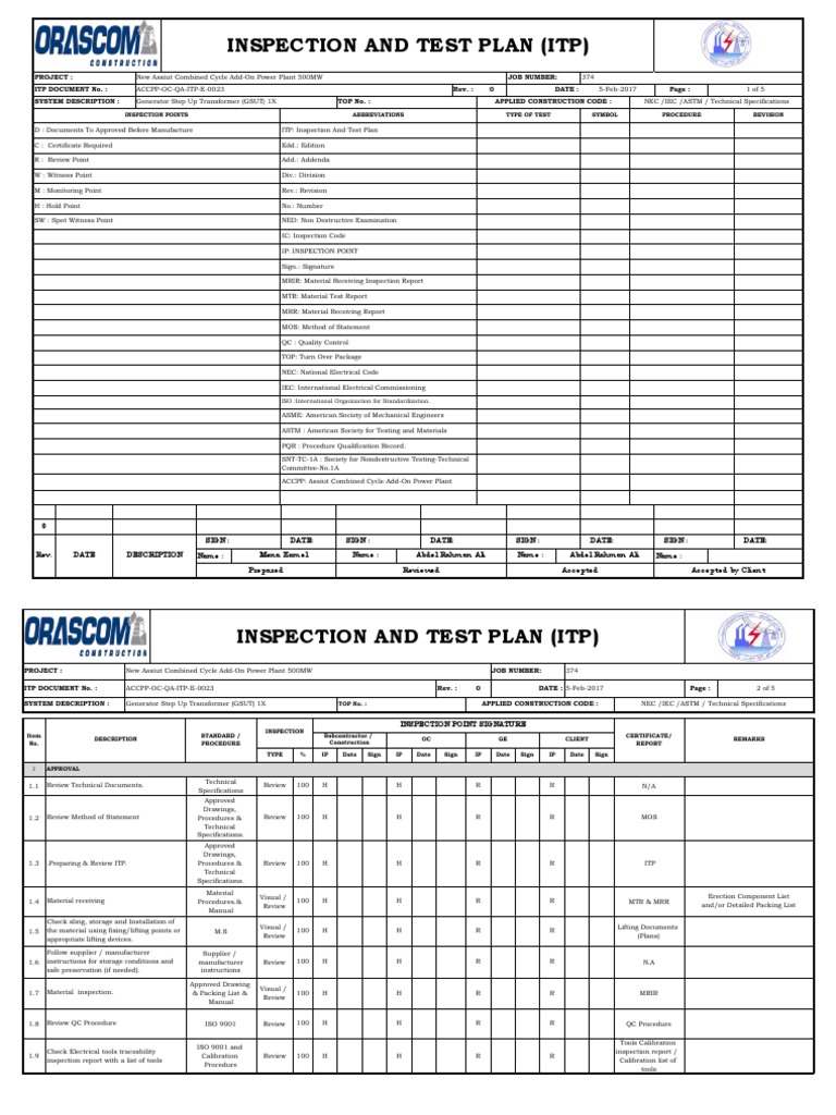 Transformer ITP | PDF | Specification (Technical Standard) | Electrical Resistance And Conductance