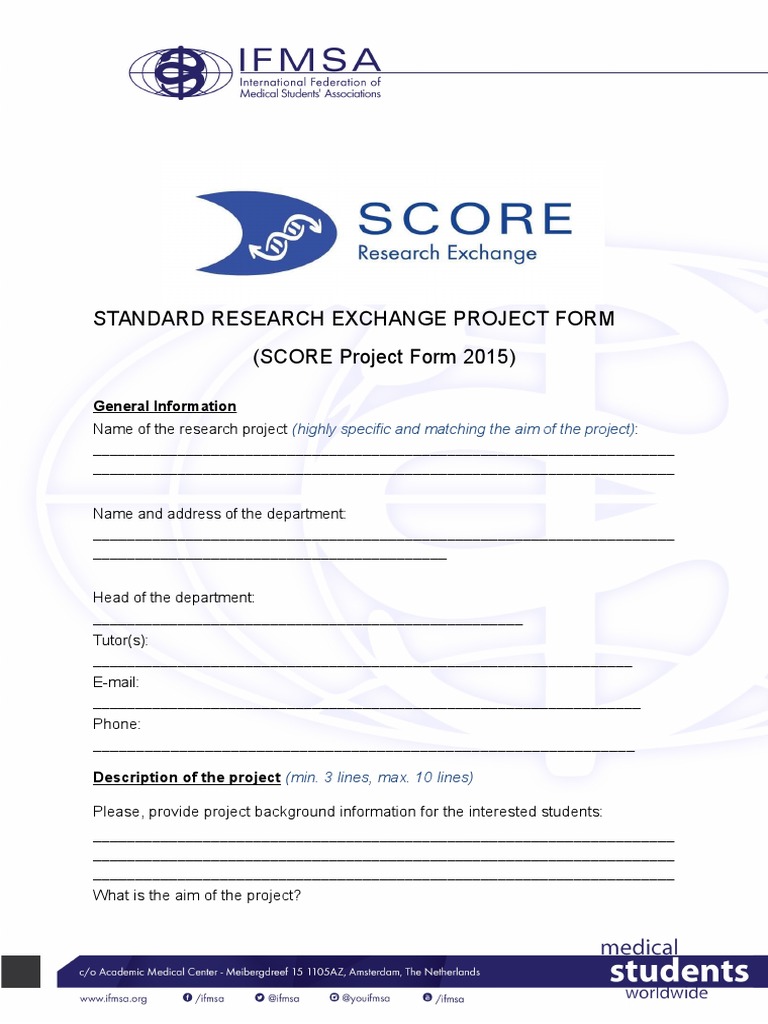 Ifmsa Score Project Form 2015 | PDF