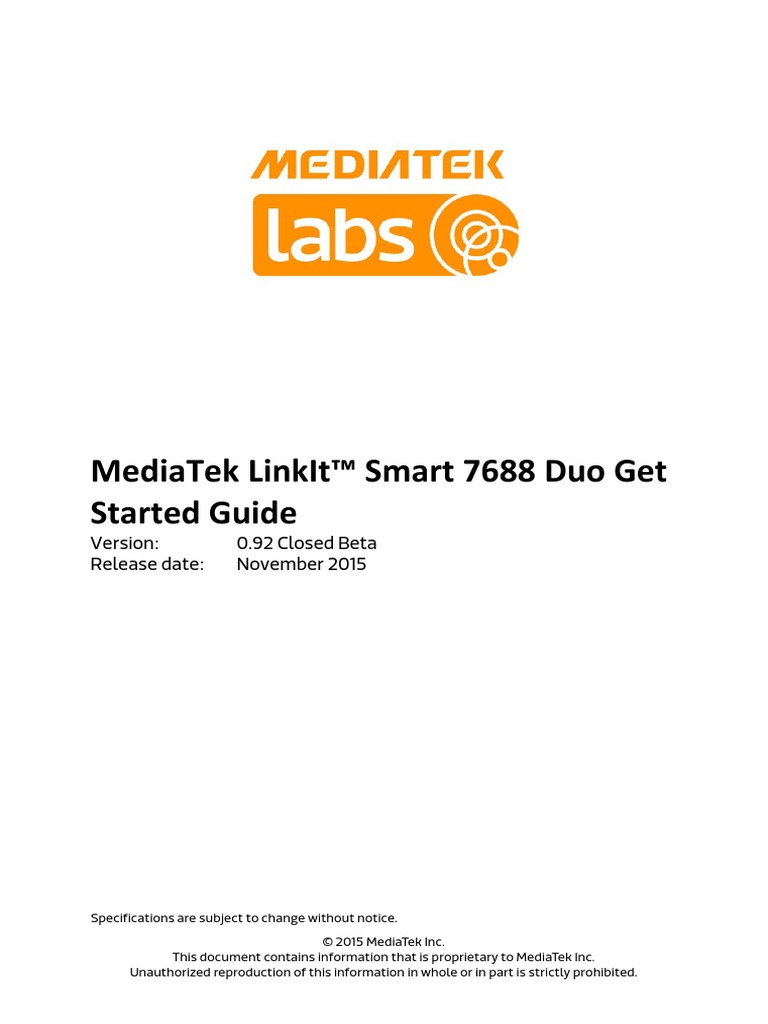 MediaTek LinkIt Smart 7688 Duo Quick Start Guide | PDF | Usb | Secure Shell