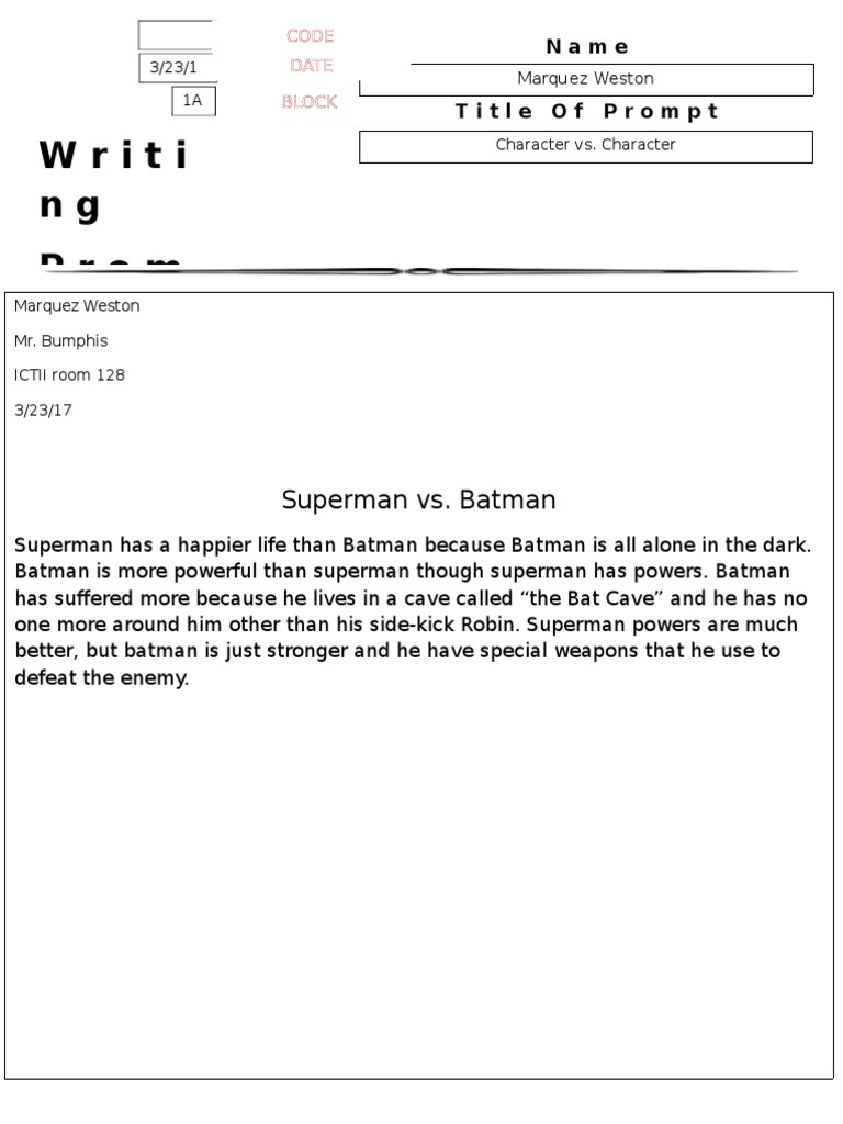 Writing Prompt 48 MCW | PDF