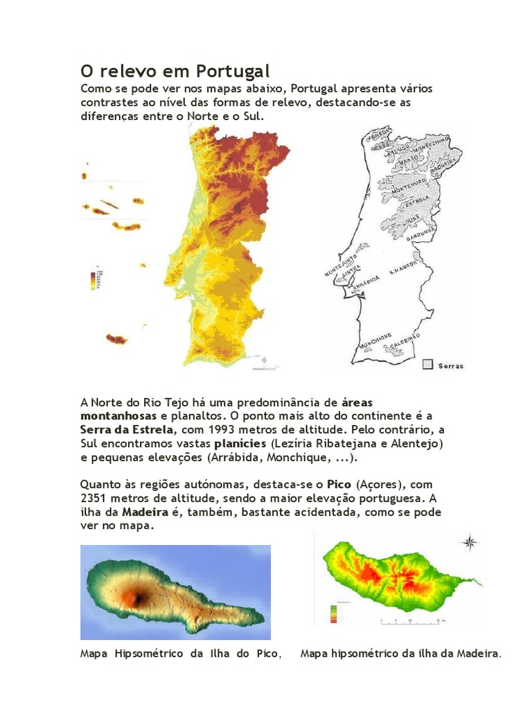 O Relevo em Portugal | PDF