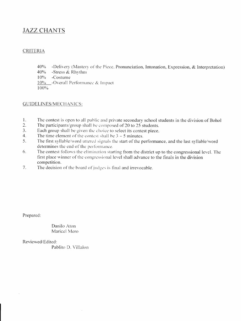 Jazz Chants Speech Choir PDF | PDF