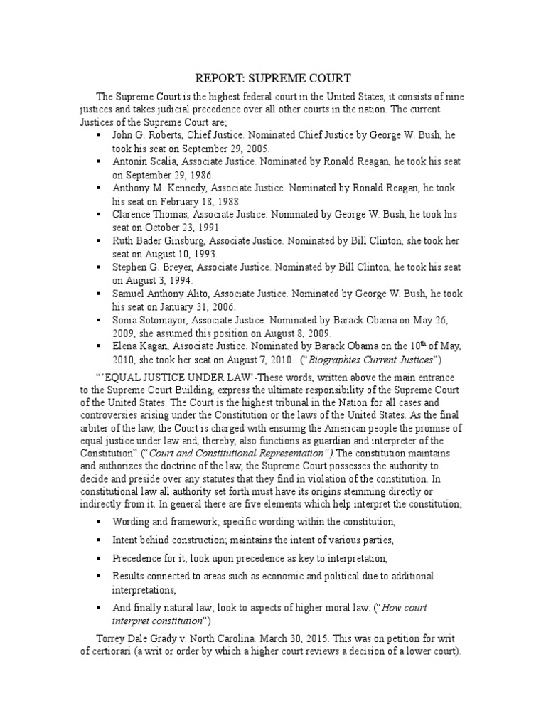 Report - Supreme Court | PDF | Supreme Court Of The United States ...