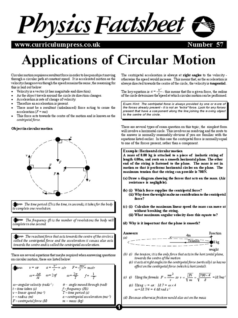Applications of Circular Motion | PDF | Acceleration | Force