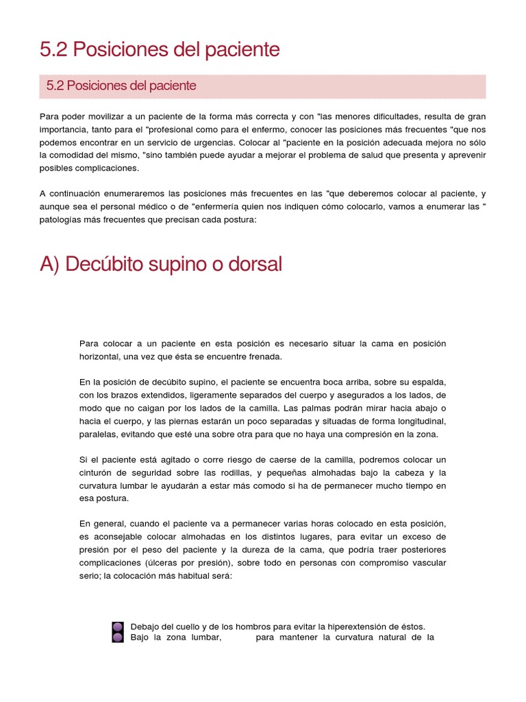 52 Posiciones Del Paciente PDF | PDF | Términos anatómicos de ubicación ...