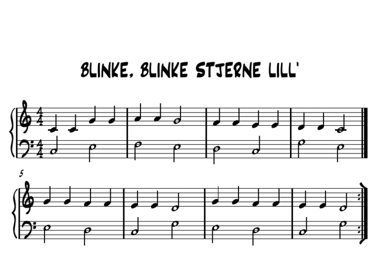 Blinke, Blinke Stjerne Lill' | PDF