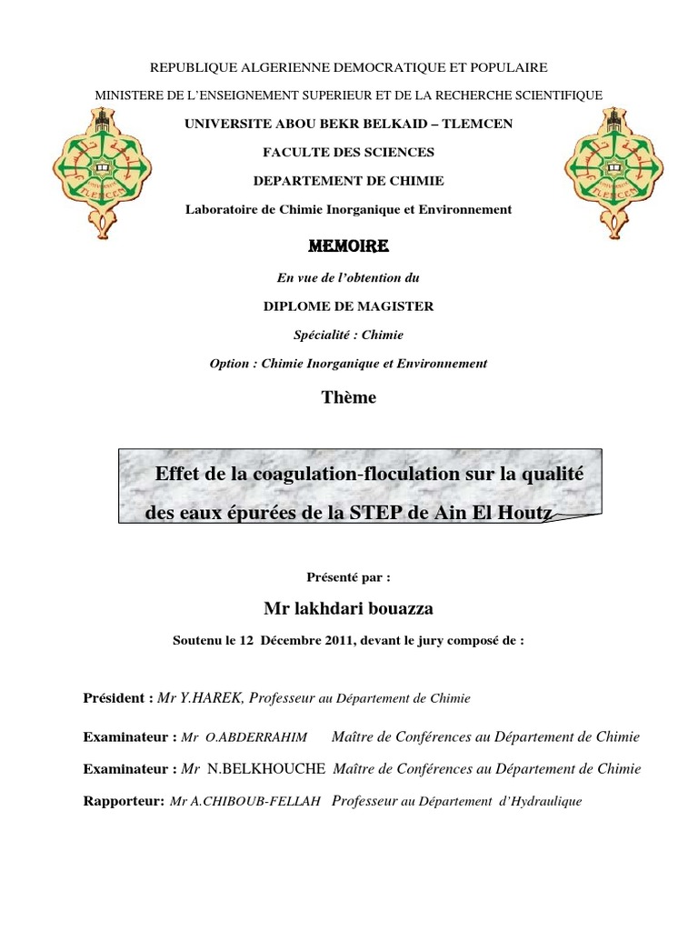 Effet-de-la-coagulation-floculation.pdf | Coloide | Tratamiento de ...