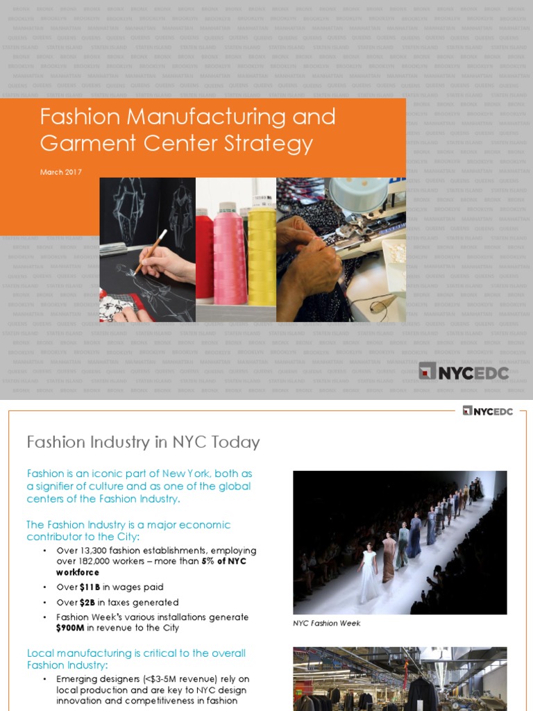 EDC Fashion Manufacturing and Garment Center Strategy | PDF | Fashion ...