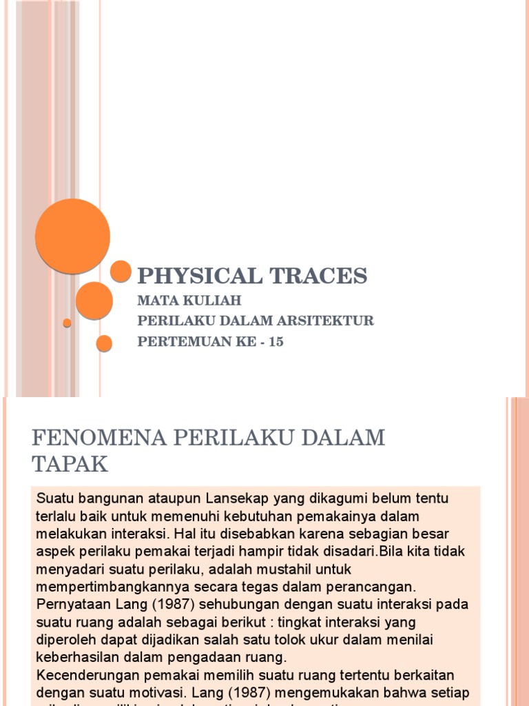 Kuliah 15 - PHYSICAL TRACES | PDF
