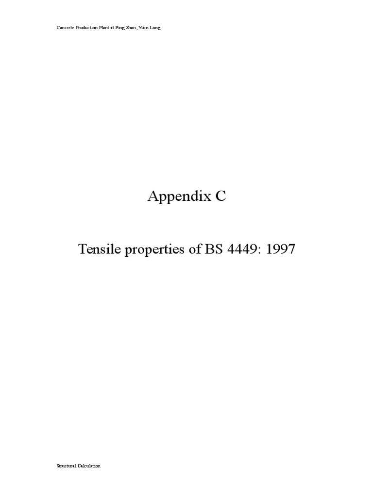 Appendix C: Tensile Properties of BS 4449: 1997 | PDF