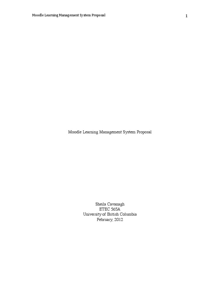 Lms Proposal Moodle Final | PDF | Moodle | Educational Devices