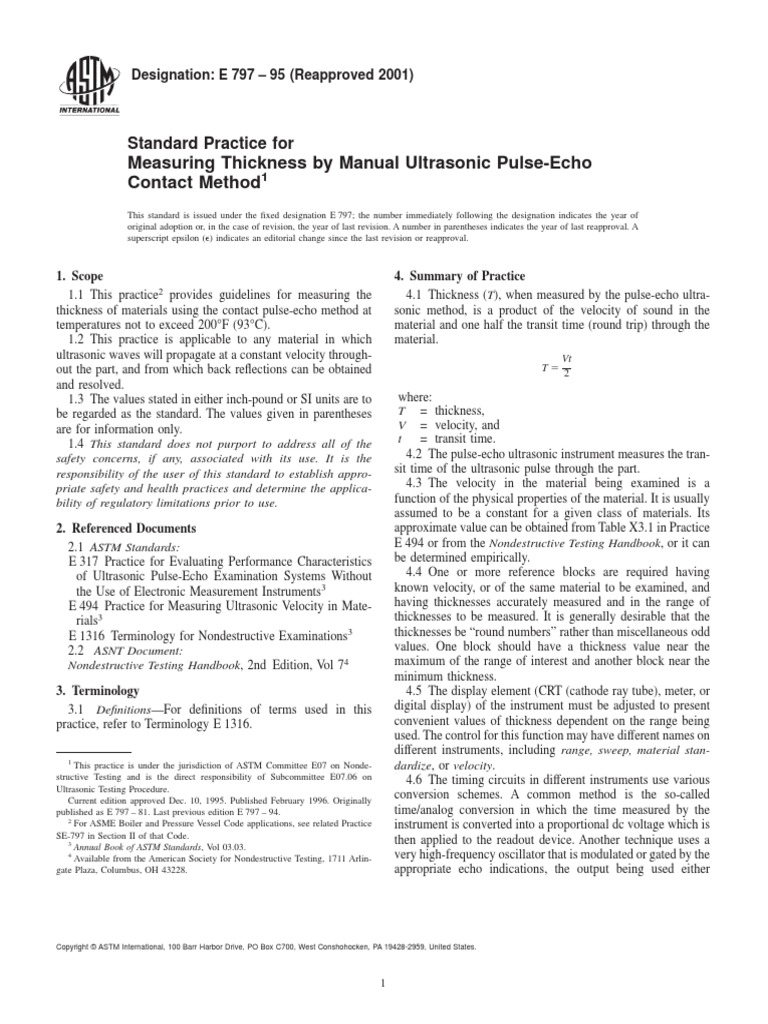 Astm E797-95 (R01) | PDF
