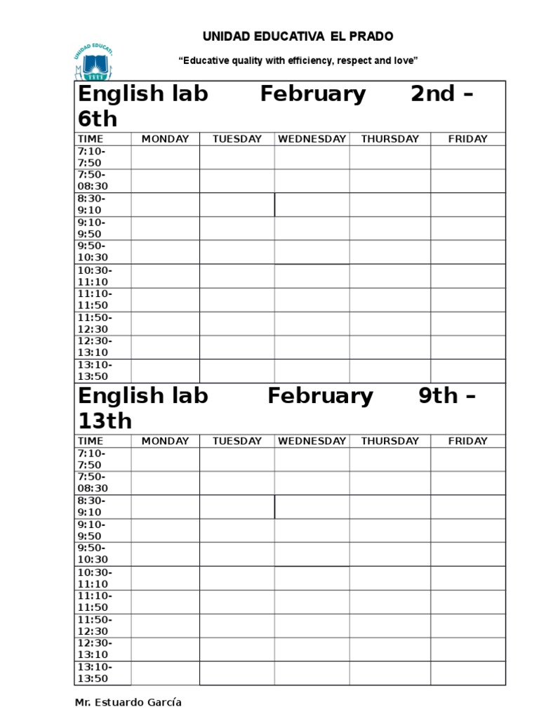 English Lab Teachers Signatura | PDF