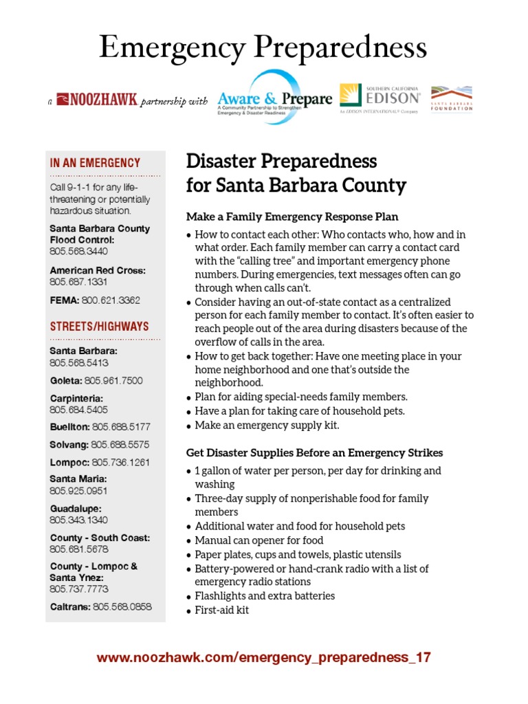 Santa Barbara Emergency Prep Guide | PDF | Emergency Management ...