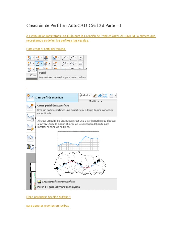 Creación de Perfil en AutoCAD Civil 3d Parte1 | PDF | Curva | Longitud