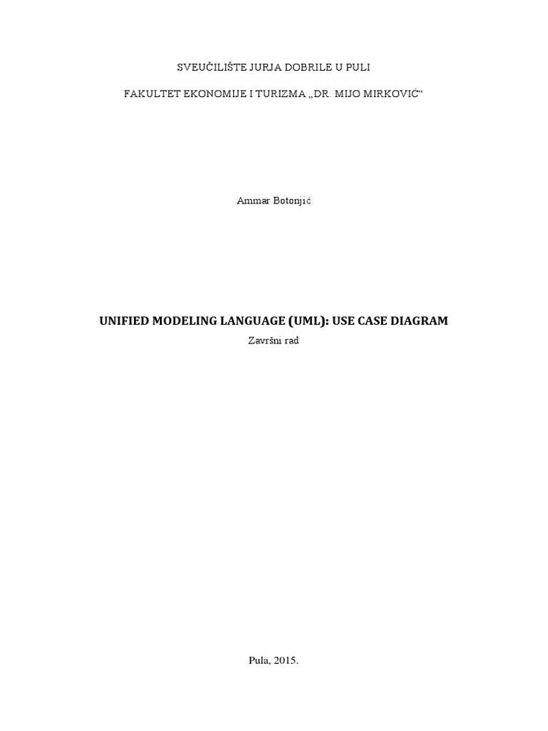 Unified Modeling Language (Uml) - Use Case Diagram | PDF