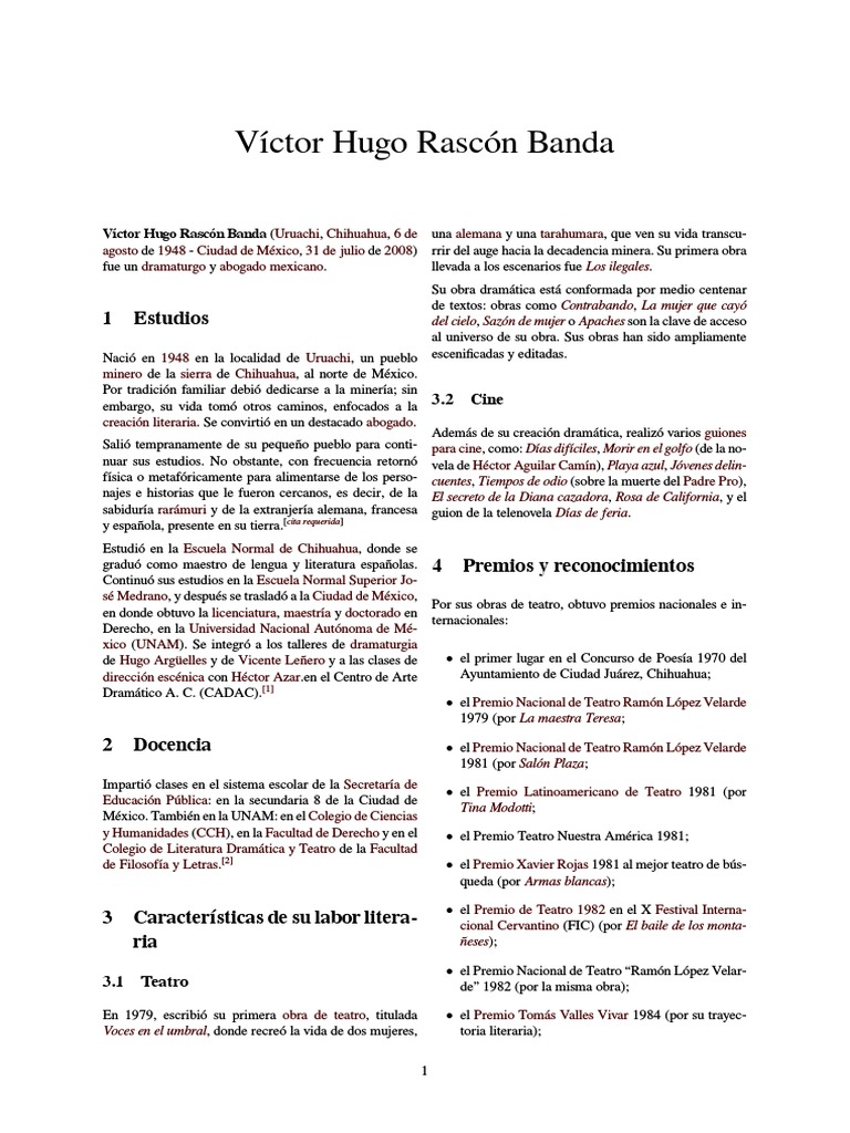 Víctor Hugo Rascón Banda | PDF | México | Escuelas