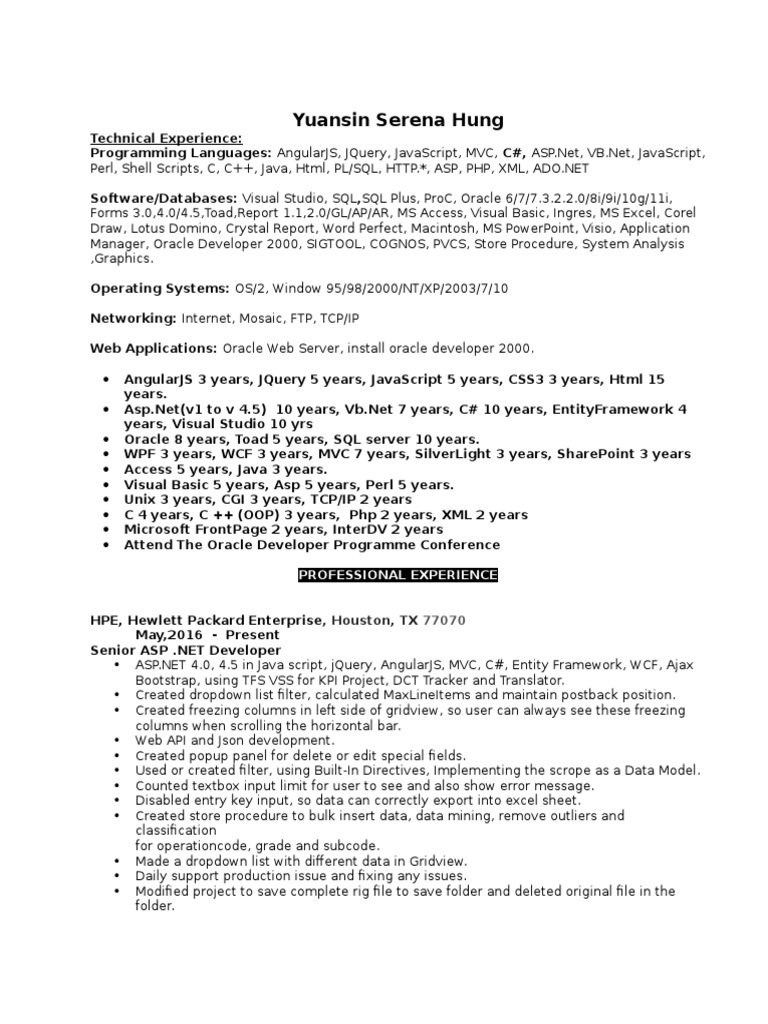 Yuansin Serena Hung | PDF | Entity Framework | Microsoft Visual Studio