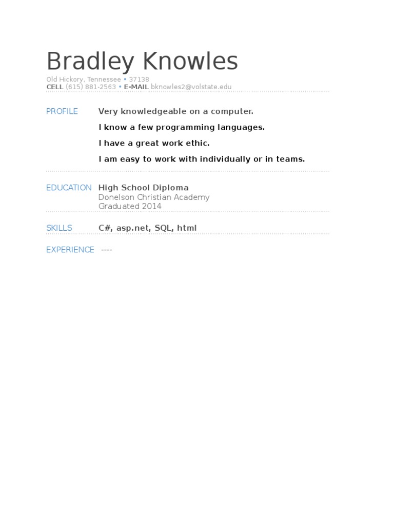 Bradley Resume | PDF