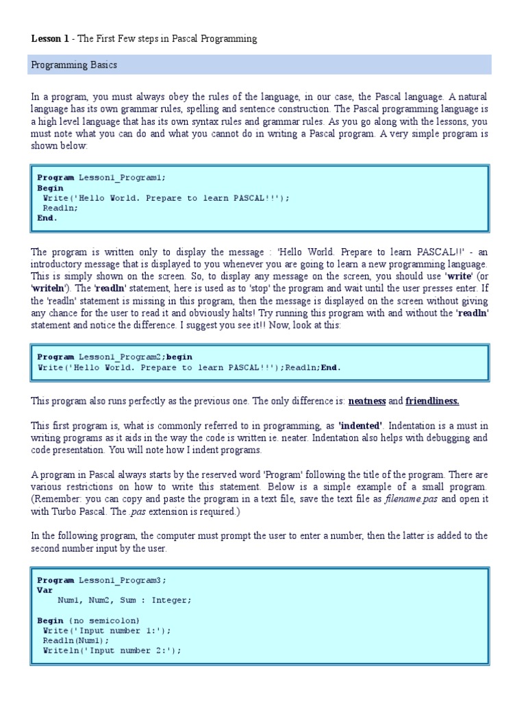 Pascal Made Easy | PDF | Parameter (Computer Programming) | Subroutine