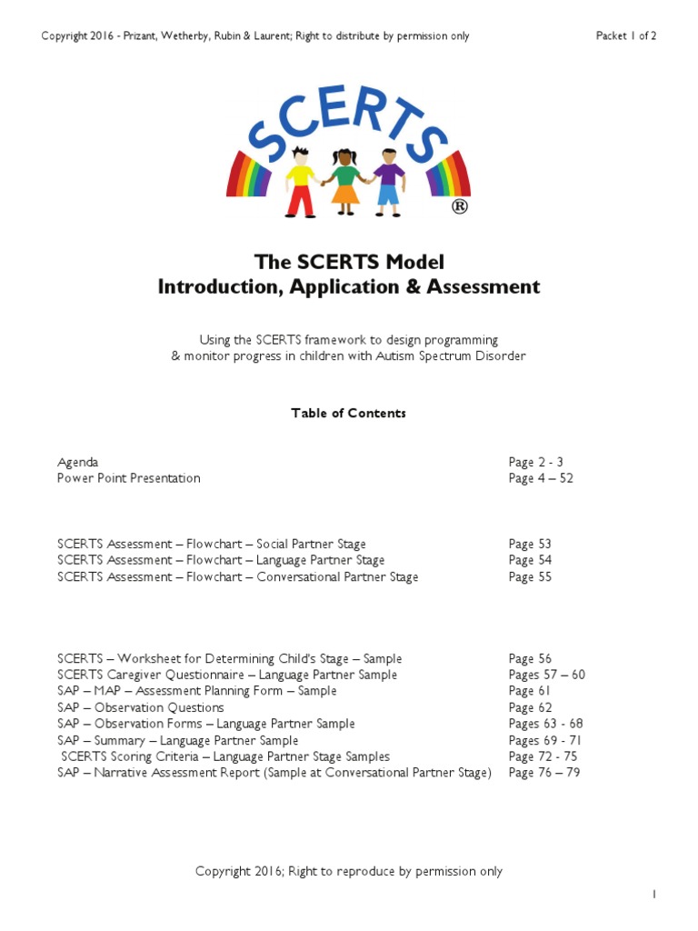 SCERTS Aut Ind UK Packet 1 of 2 Jan 2016 | PDF | Autism | Emotional ...
