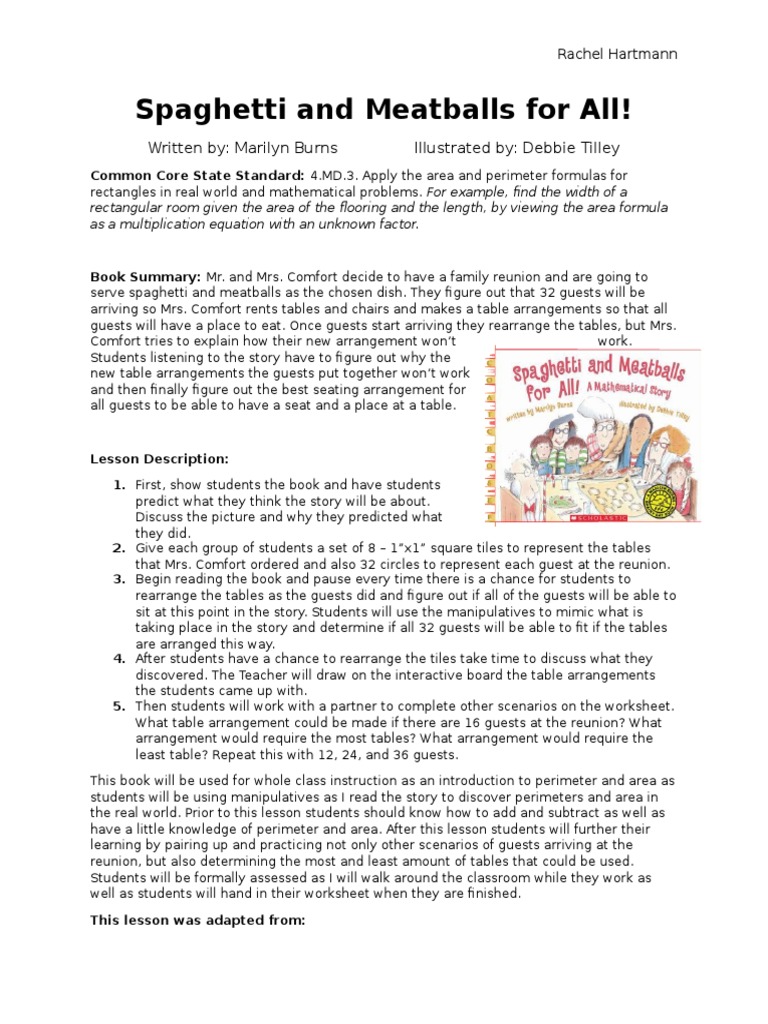 Spaghetti and Meatballs For All | PDF | Rectangle | Education Theory