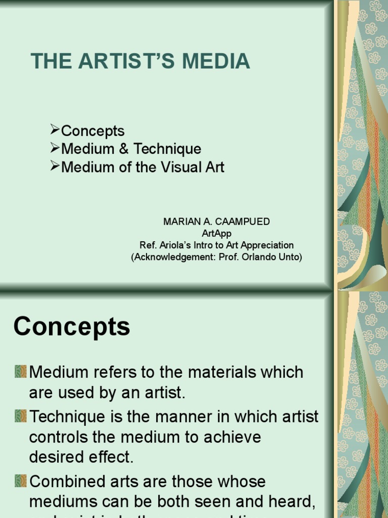 The Artistic Medium: Materials, Techniques, and Forms of Visual ...