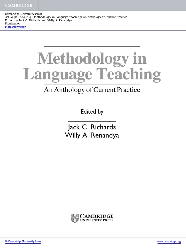 Methodology in Language Teaching Paperback Frontmatter | PDF | English ...