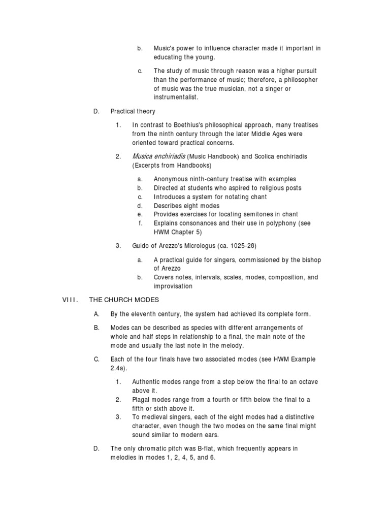 Musica Enchiriadis: Viii. The Church Modes | PDF | Mode (Music ...