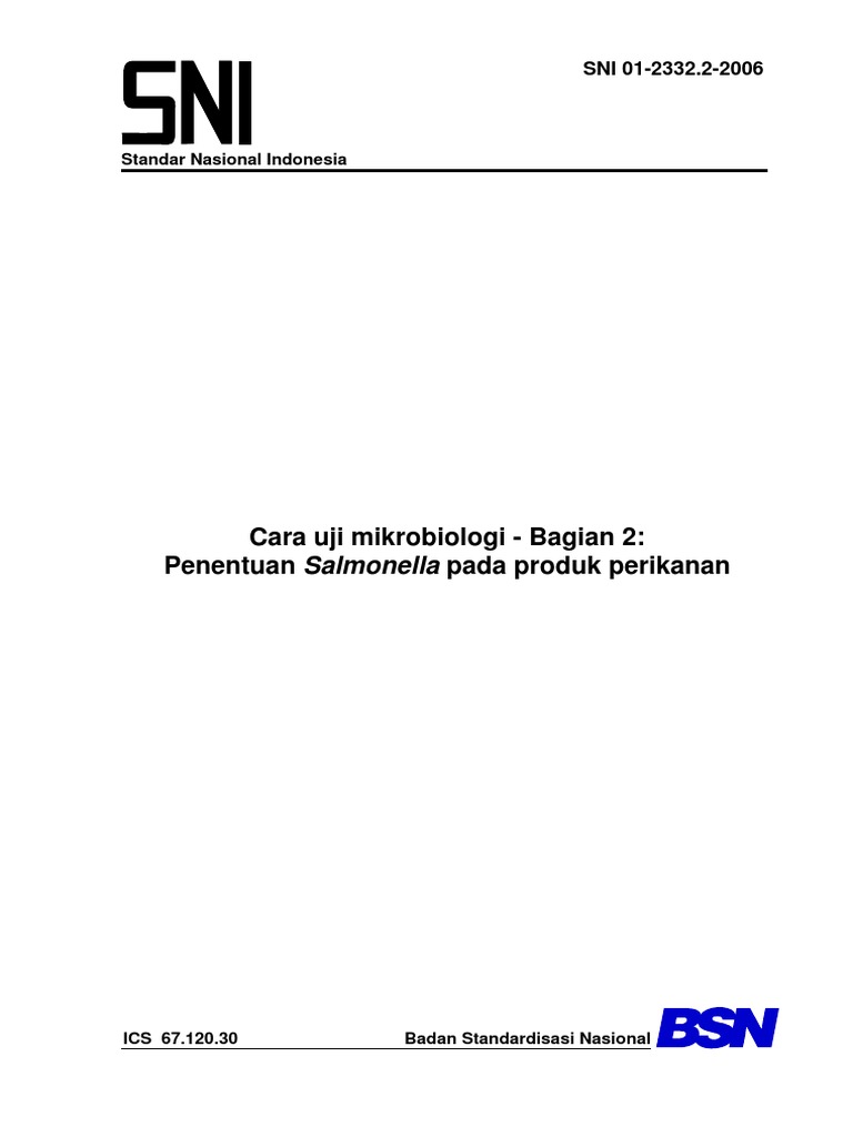 Uji Salmonella pada Produk Perikanan | PDF