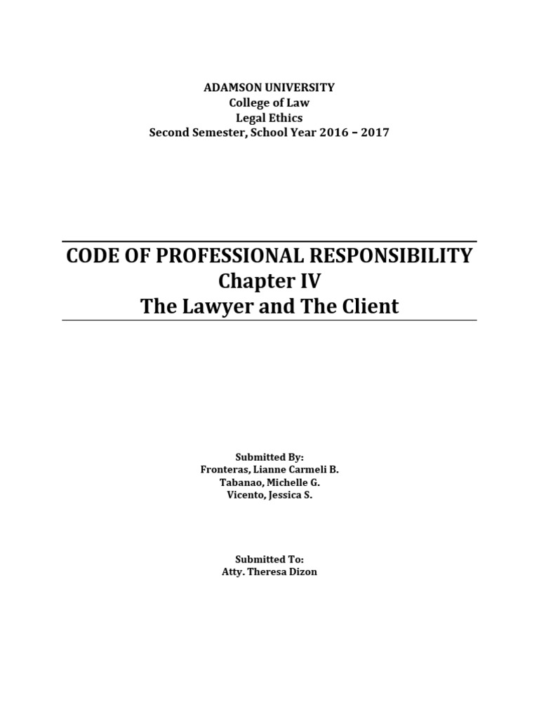 Code of Professional Responsibility | PDF | Lawyer | Negligence