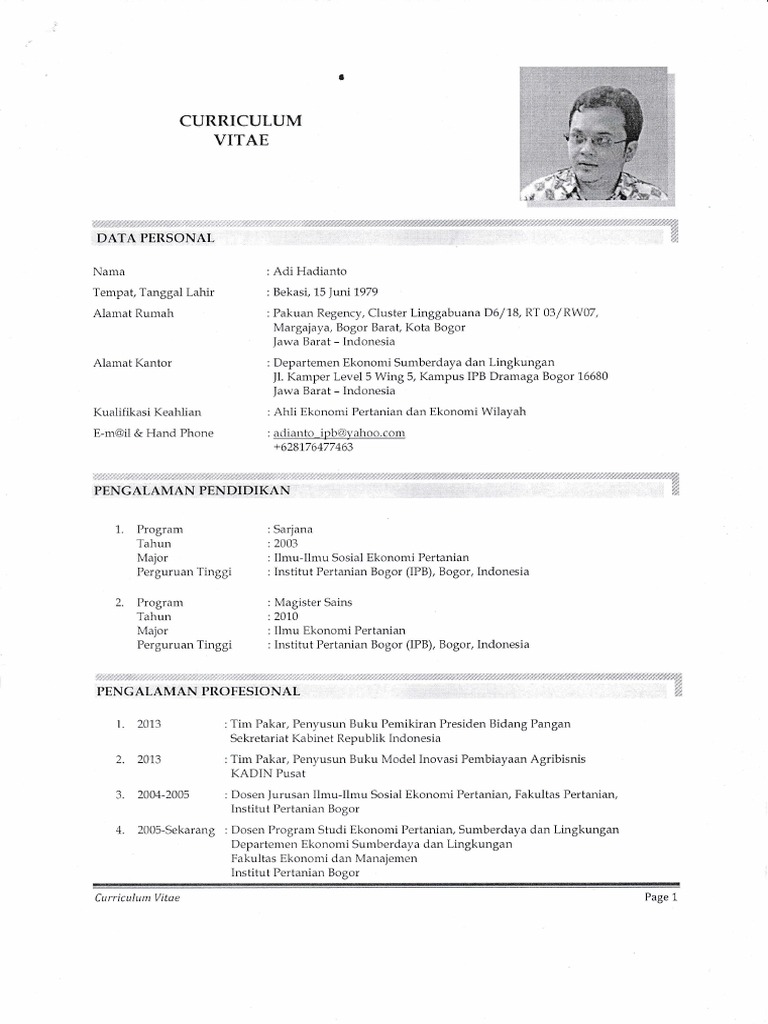 CV Adi Hadianto | PDF