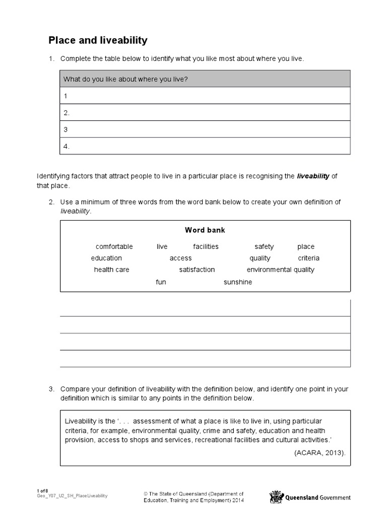 Geo Y07 U2 SH Placeliveability | PDF | Quality Of Life | Business