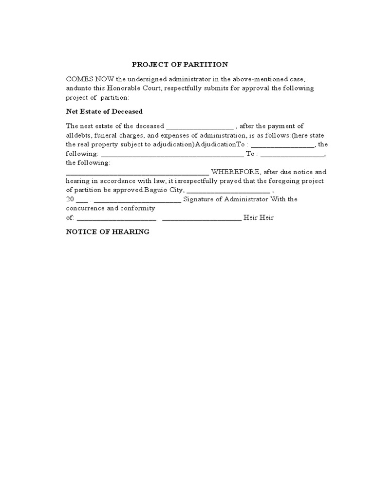 Project of Partition | PDF