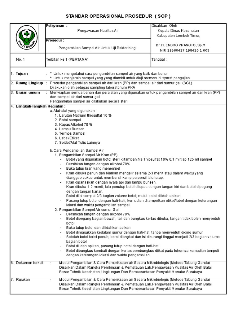 Sop PL Px. Bakteri Air | PDF | Sains & Matematika