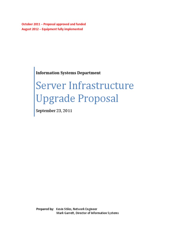 Server Infrastructure Proposal | Download Free PDF | Virtualization ...