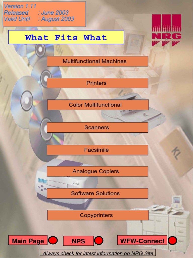 NRG - What Fits What (Basic) | PDF | Photocopier | Printer (Computing)