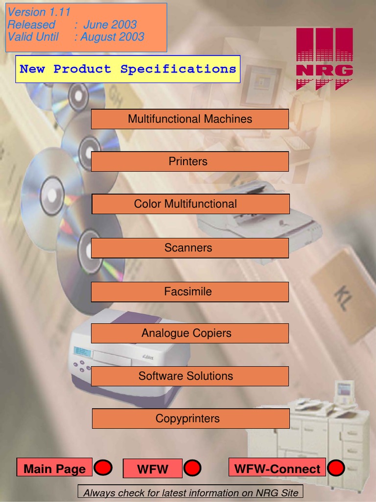 NRG - New Product Specifications | PDF
