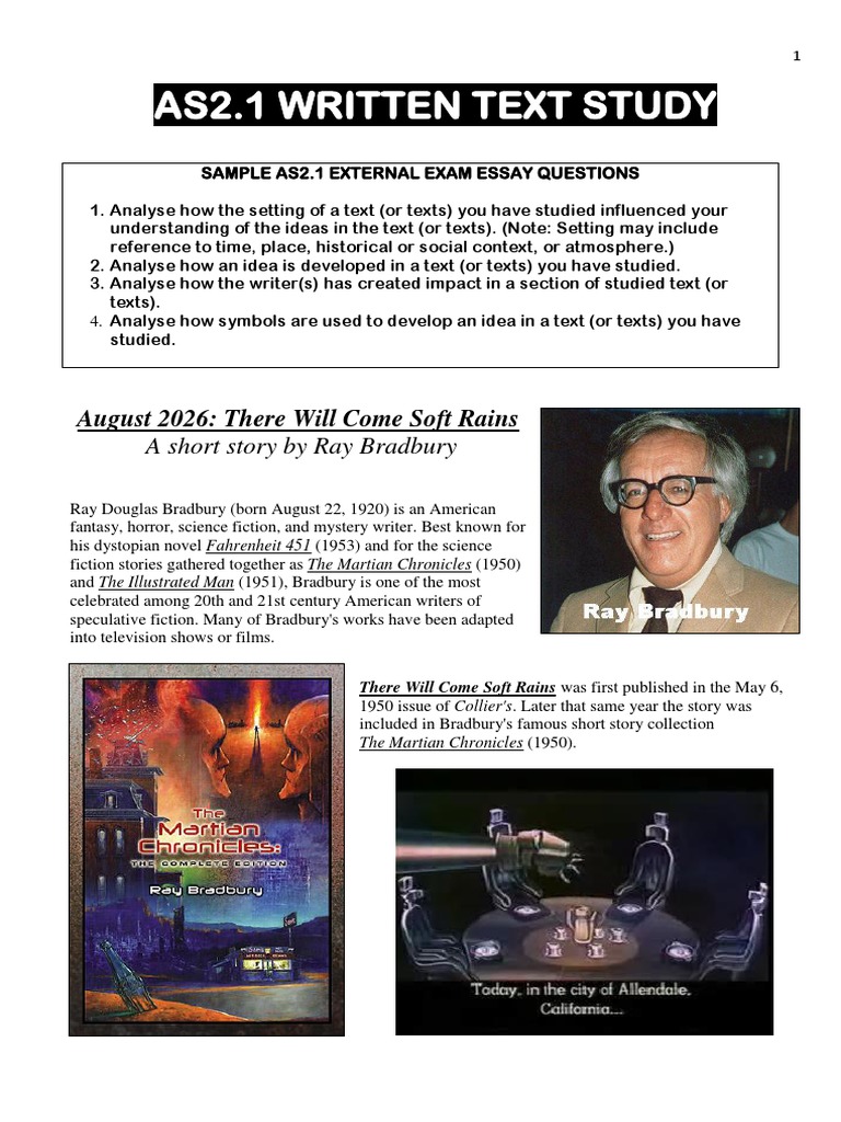 Soft Rains: A Dystopian Reflection | PDF | Ray Bradbury | Unrest