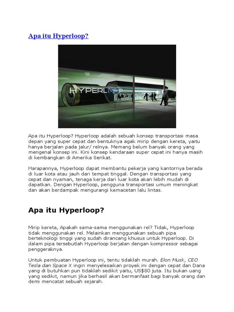 Apa Itu Hyperloop | PDF