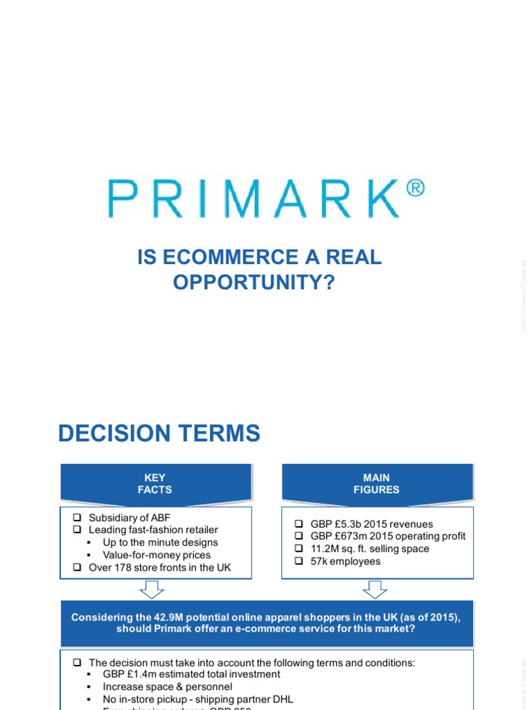 Primark Presentation | Brick And Mortar | E Commerce