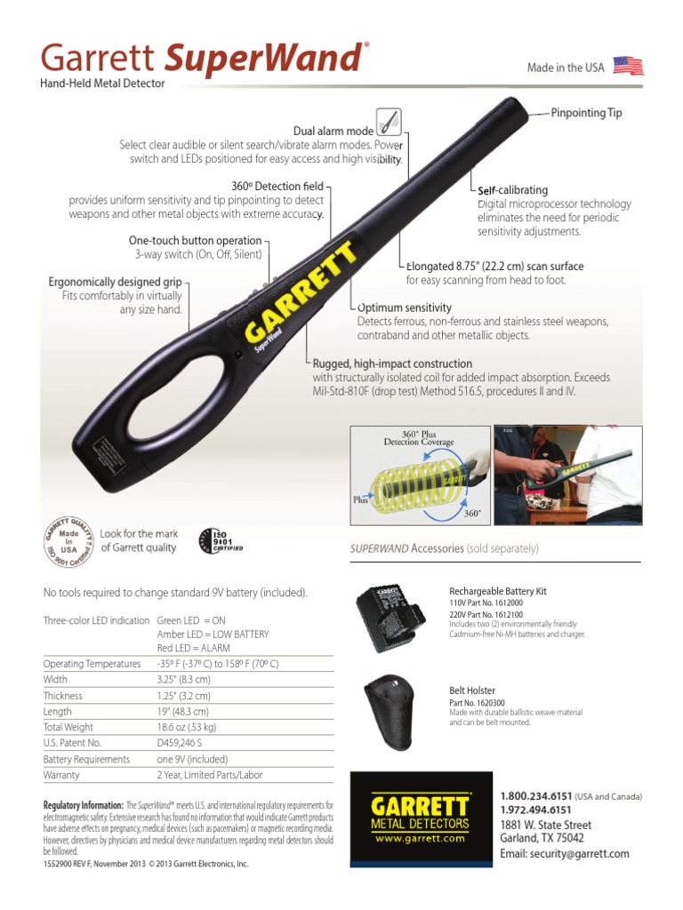 Garrett Super Wand | PDF | Metal Detector | Light Emitting Diode