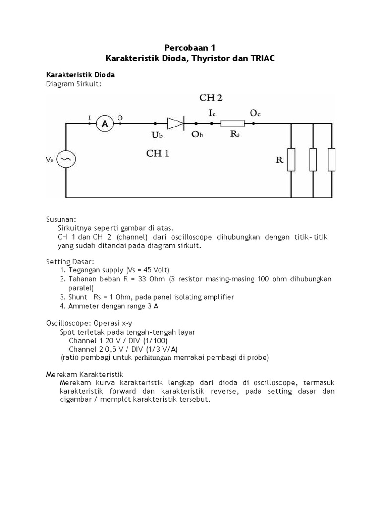 Modul P1 - Karakteristik Dioda, Thyristor Dan TRIAC | PDF