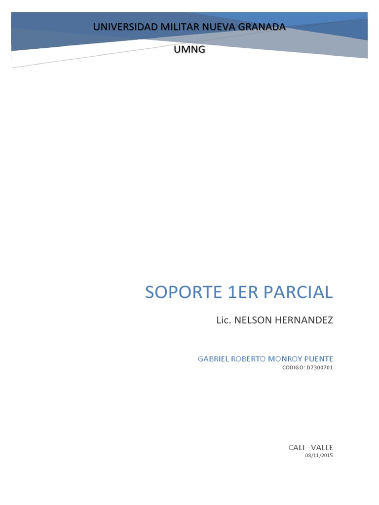 Soporte Parcial 1 - Gabriel Monroy d7300701 | PDF