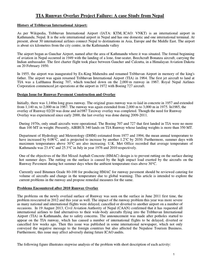 TIA Runway Overlay Project Failure-A Case Study From Nepal | PDF ...