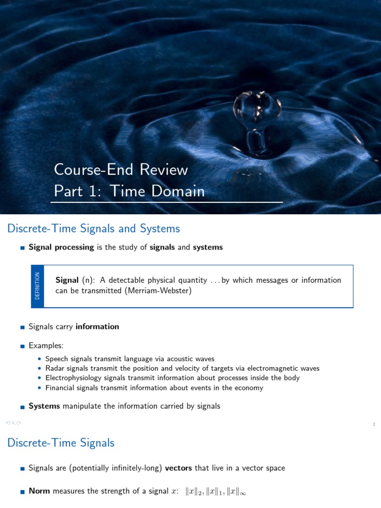 Course-End Review Part 1: Time Domain | PDF | Telecommunications ...